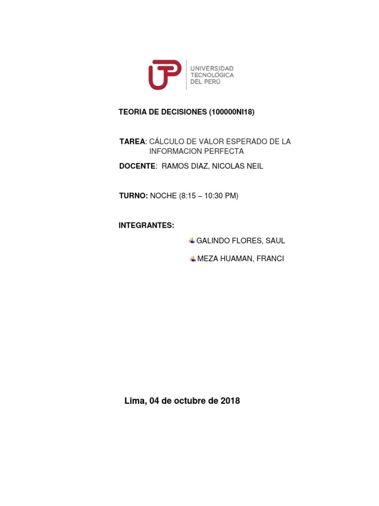 Valor Esperado de La Informacion Perfecta (S) .. | PDF | Epistemología | Cognición