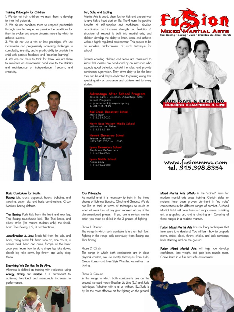 Fusion Mixed Martial Arts - After School Program Brochure | PDF ...