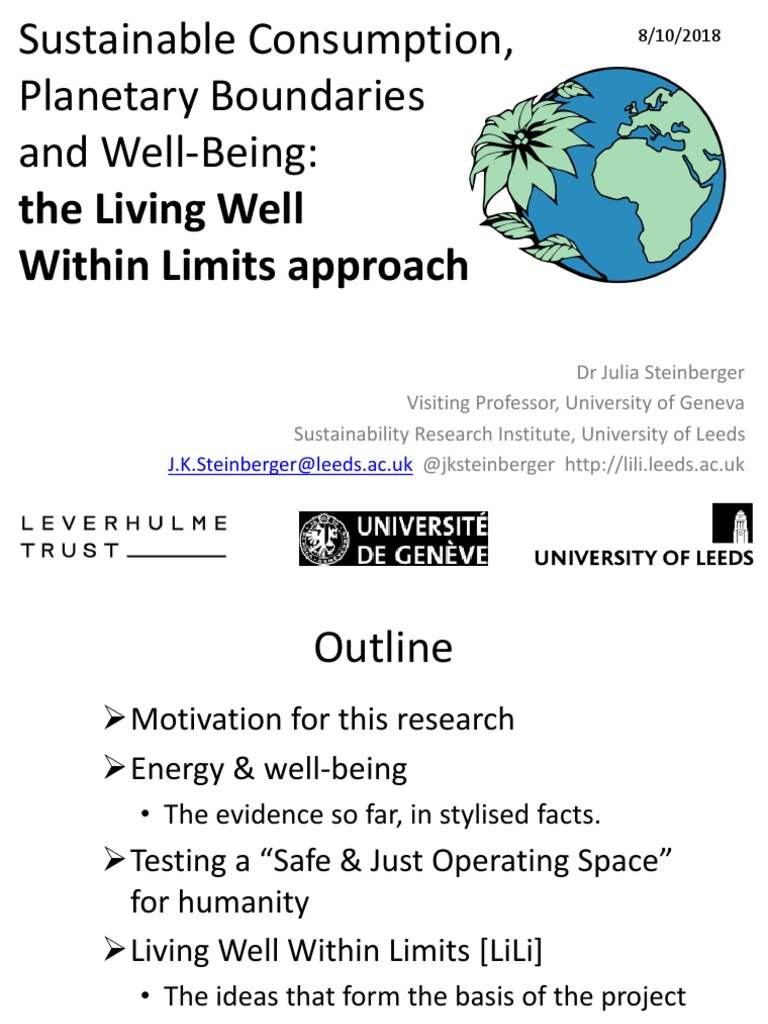SUSTAINABLE CONSUMPTION THROUGH THE LENS OF PLANETARY BOUNDARIES AND ...