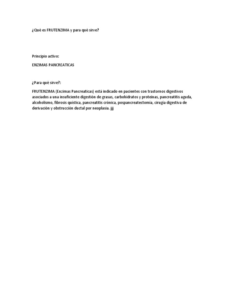FRUTENZIMA: Enzimas pancreáticas para la digestión de grasas ...