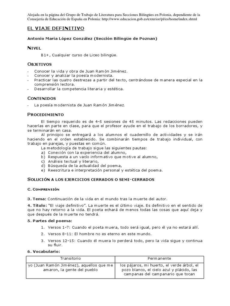 46 - Modernismo - Juan Ramón Jiménez - EL VIAJE DEFINITIVO - Antonio ...