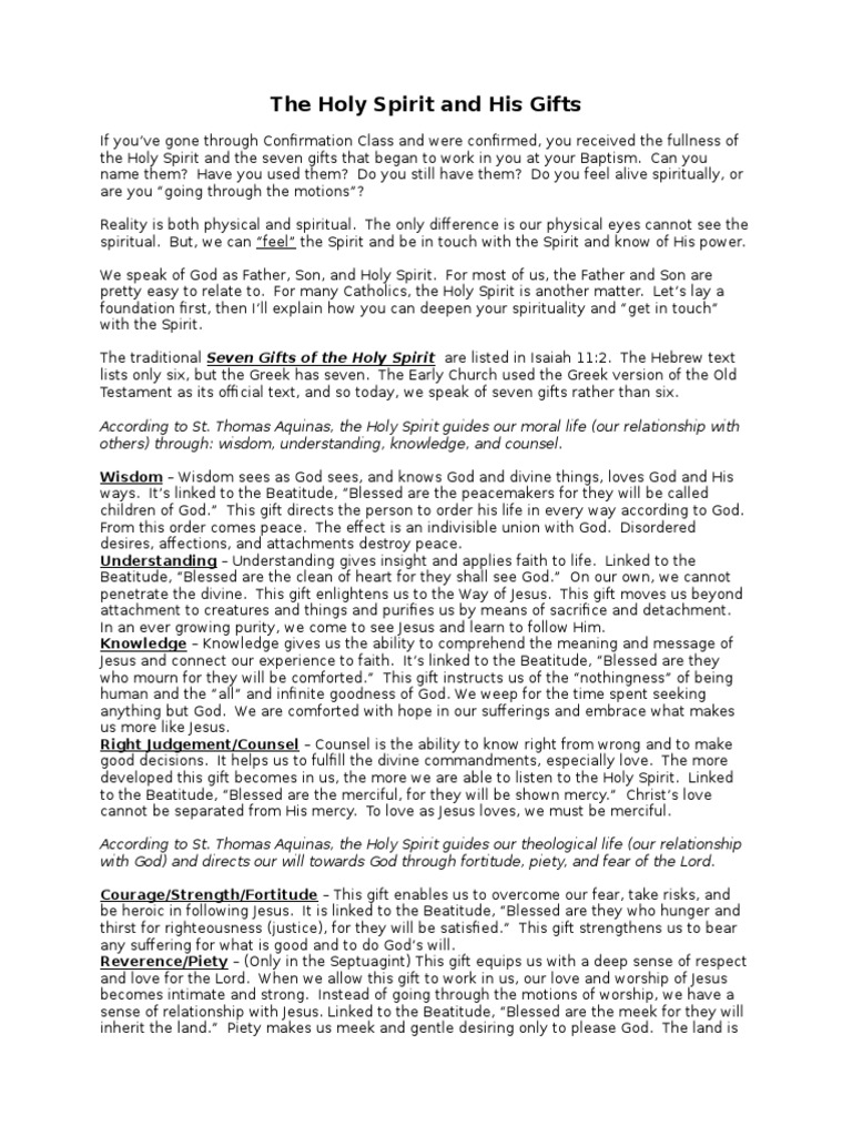 Understanding the Gifts of the Holy Spirit and How They Equip Us to ...