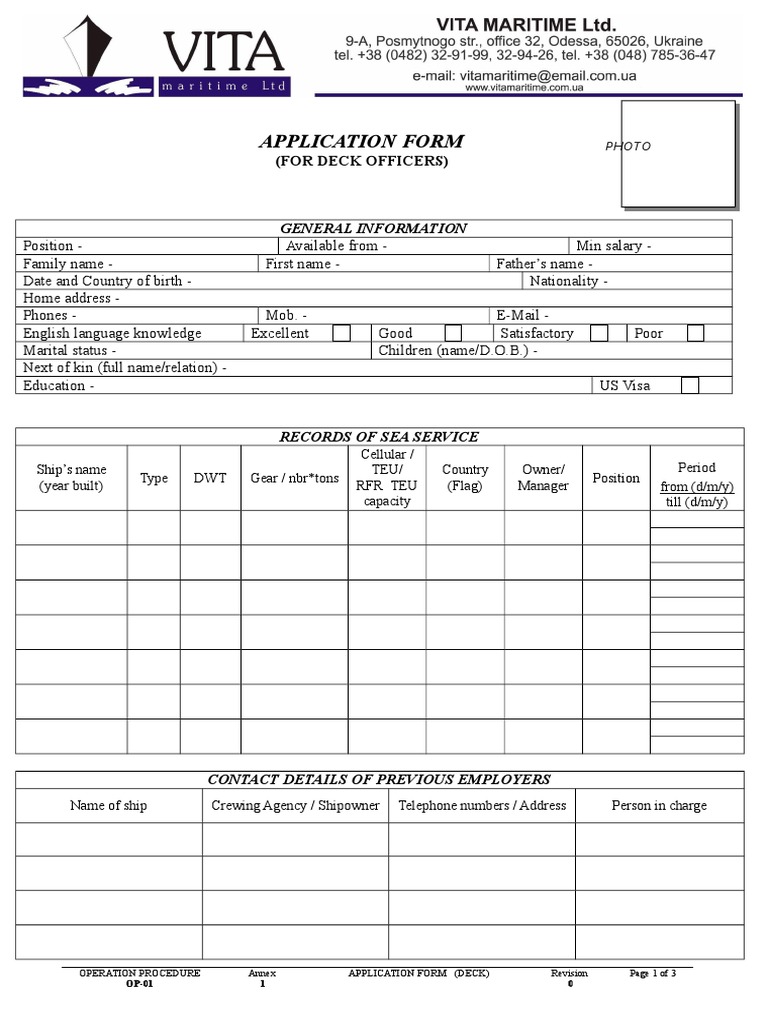 Application Form: General Information | PDF