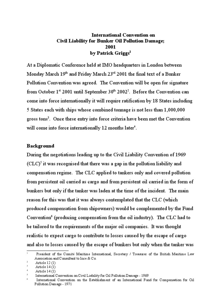 Imo Bunker Convention | PDF | Insurance | Exclusive Economic Zone