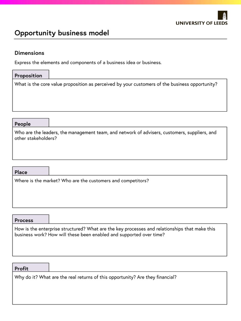Opportunity Business Model | PDF