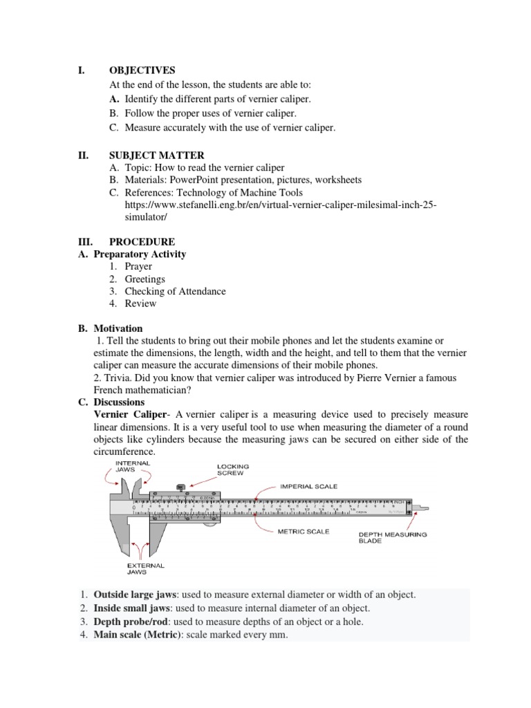 Lesson Plan Vernier Semifinal | PDF | Scientific Observation | Teaching Mathematics