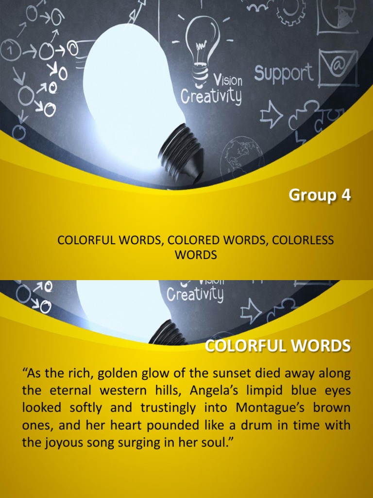 Group 4: Colorful Words, Colored Words, Colorless Words | PDF