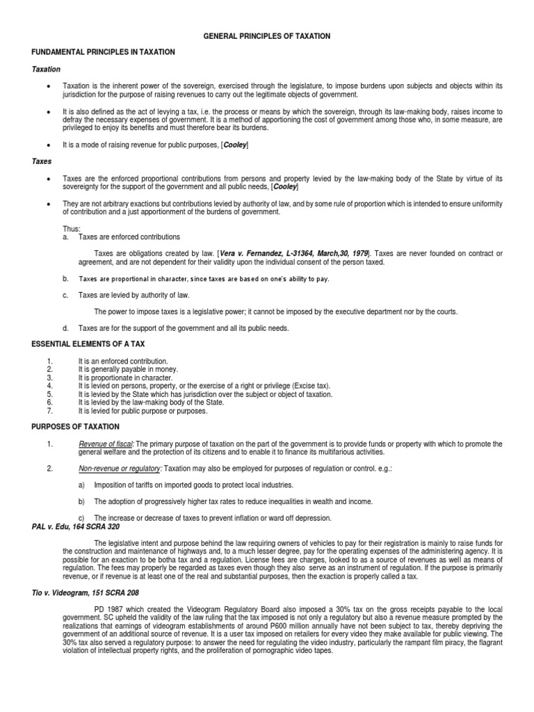 General Principles of Taxation | PDF | Progressive Tax | Eminent Domain