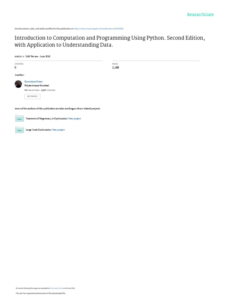 Introduction To Computation And Programming Using Python Second 4646