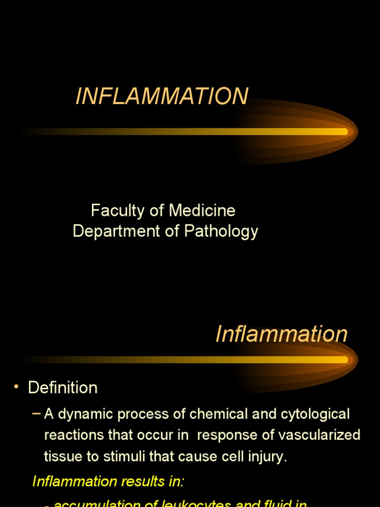 Pathology, Chapter 3, Inflammation (Slides) | PDF | Inflammation | Cell ...