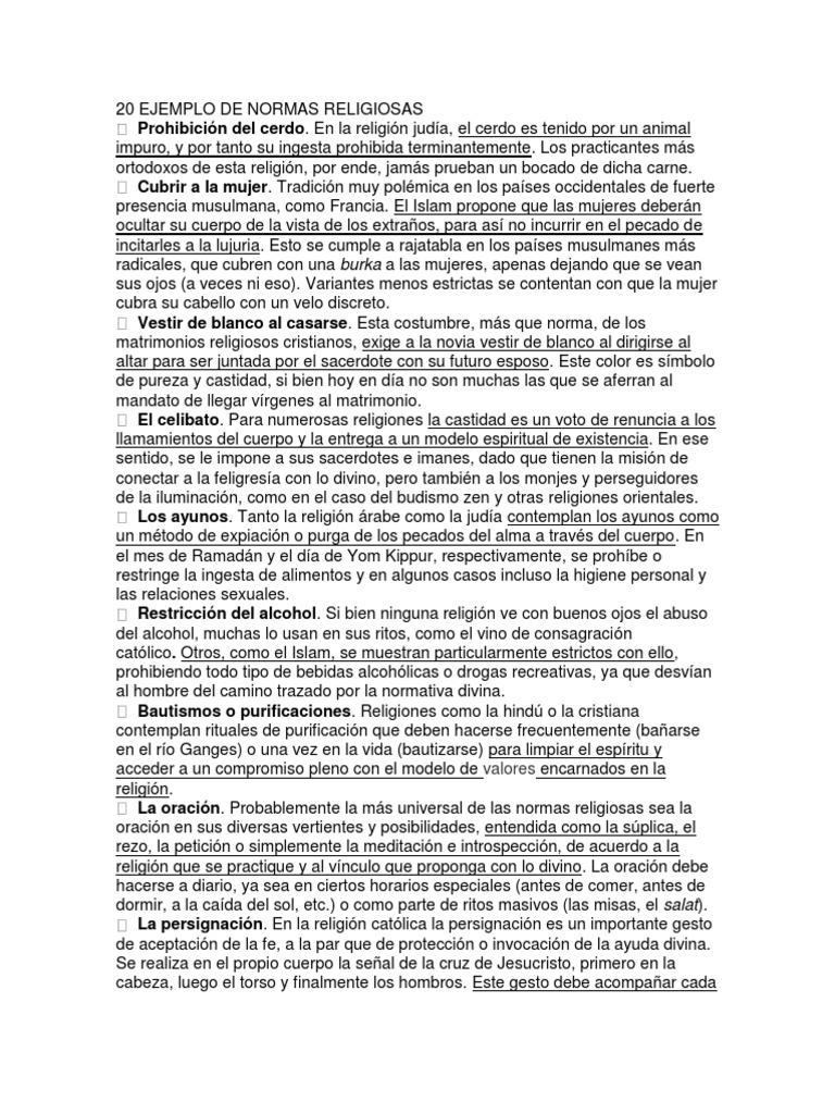 20 Ejemplo de Normas Religiosas | PDF | Oración | Sacerdote