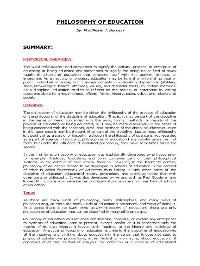 Philosophy of Education | PDF | Philosophy Of Education | Normative