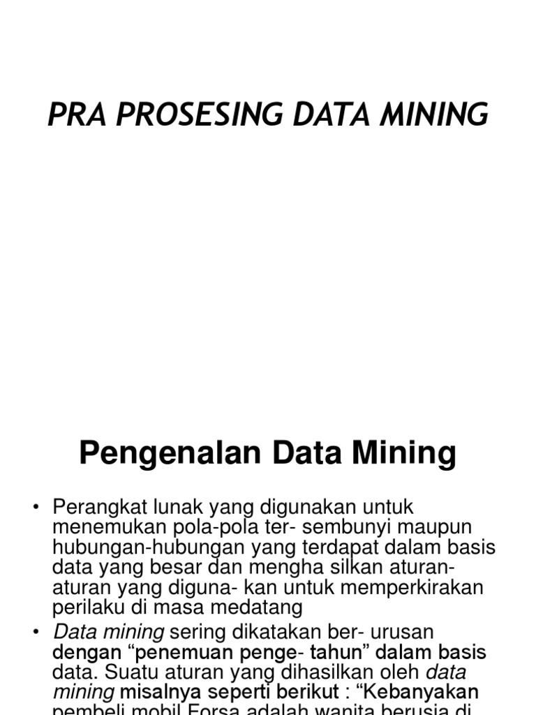 Processing Data Mining | PDF