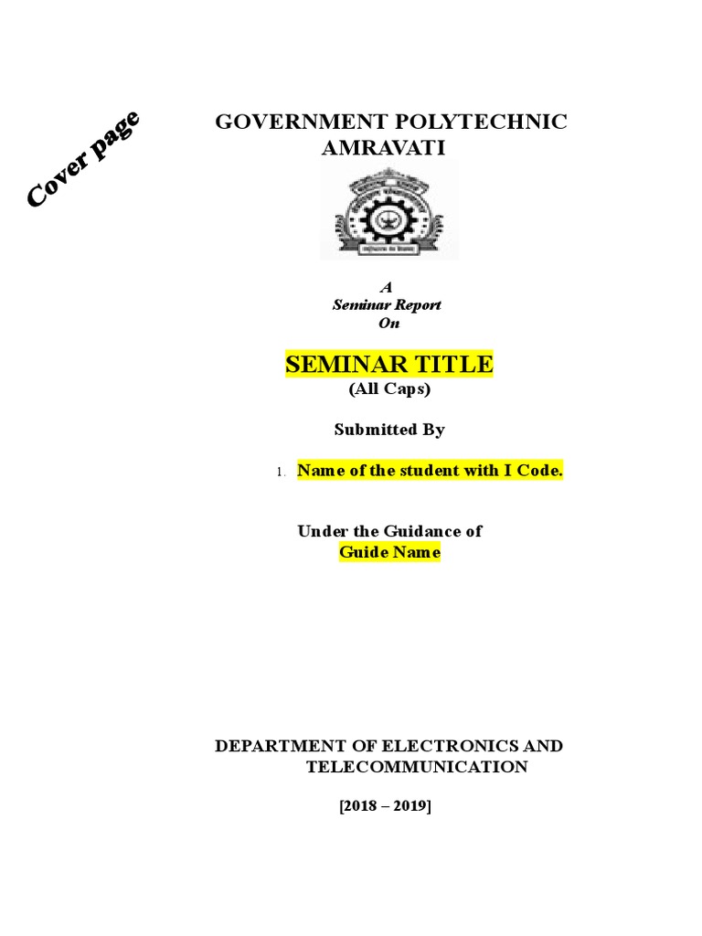 Seminar REPORT FORMAT | PDF