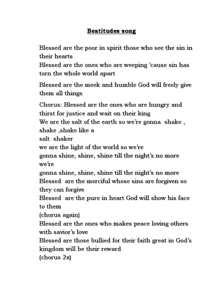 Beatitudes Song | PDF