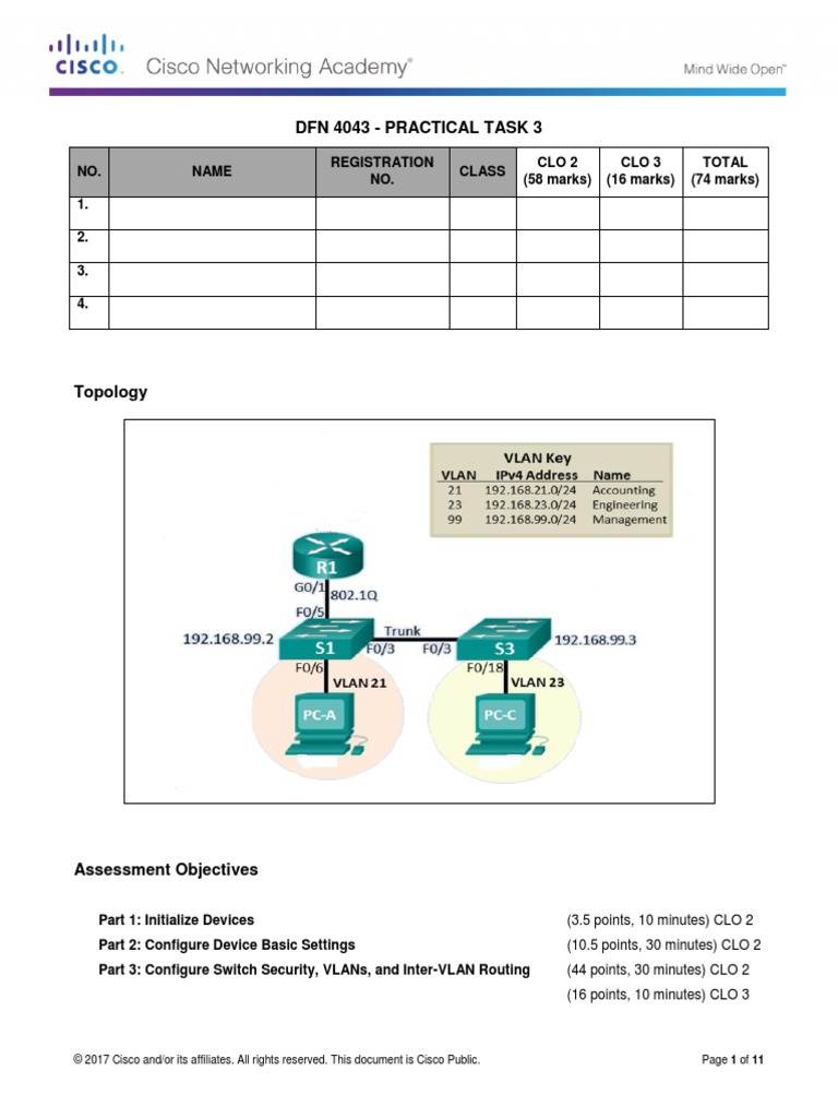 DFN 4043 - Practical Task 3 | PDF | Cisco Certifications | Ip Address