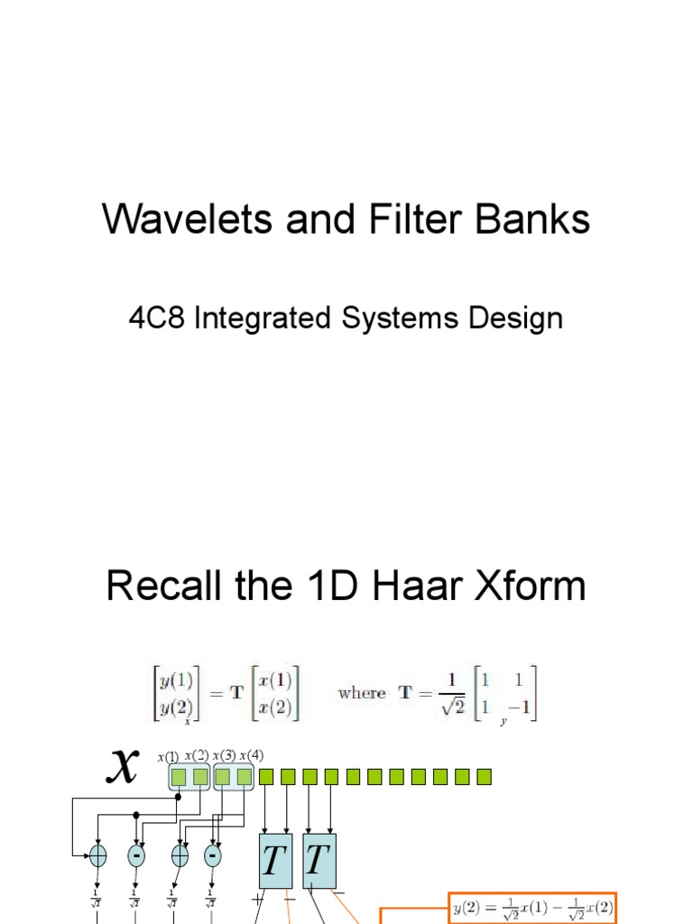 Wavelets and Filter Banks: 4C8 Integrated Systems Design | PDF ...