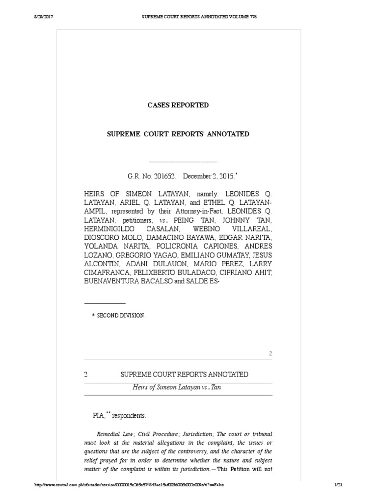 Heirs of Latayan | PDF | Jurisdiction | Supreme Courts