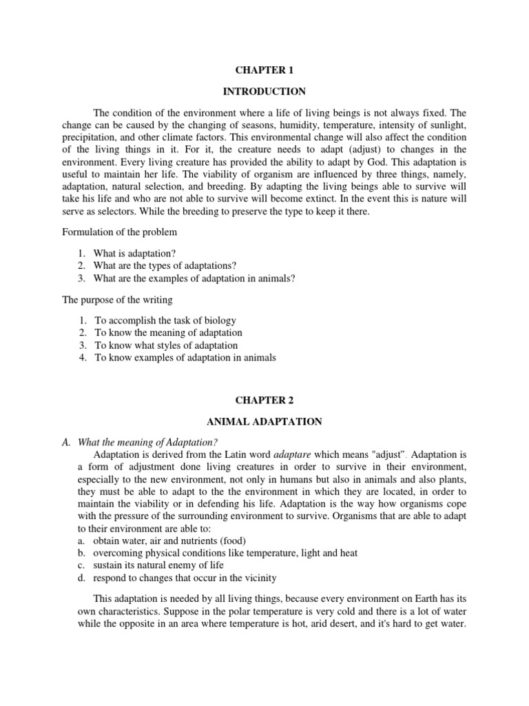 A. What The Meaning of Adaptation? | PDF | Adaptation | Natural Environment