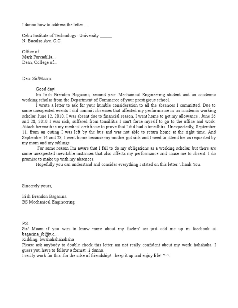 promissory Letter sample