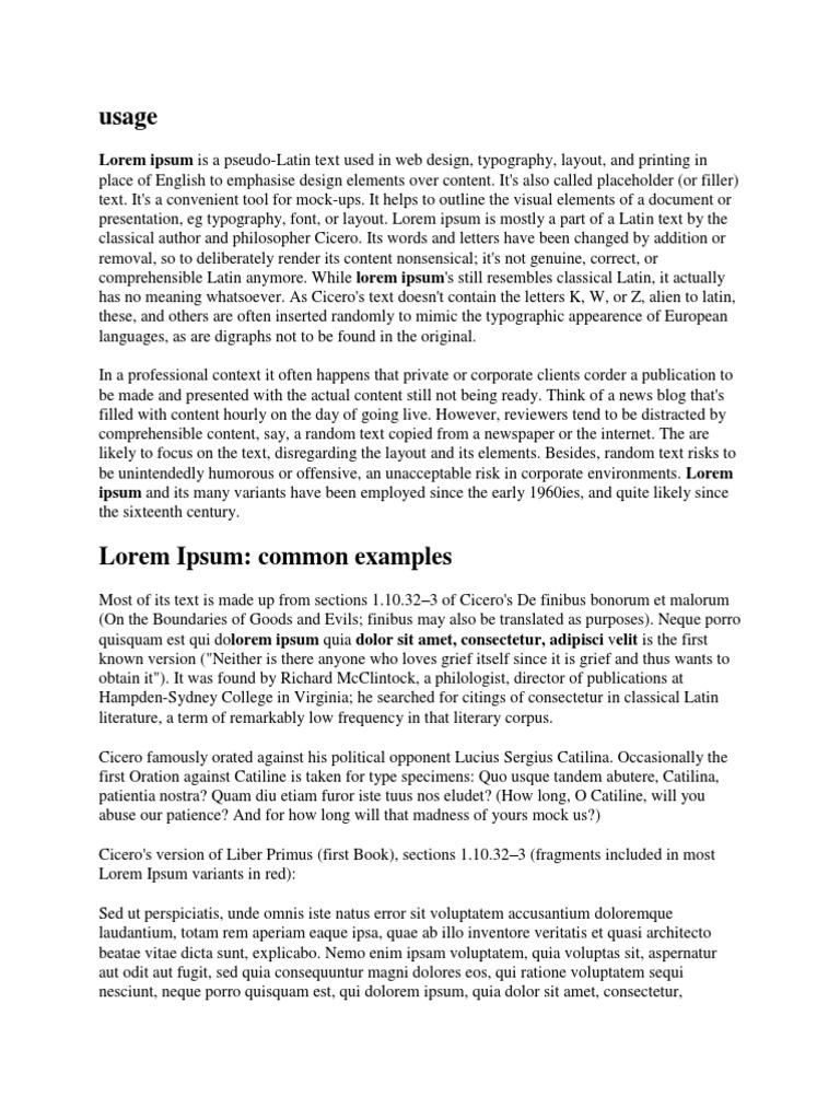 Usage: Lorem Ipsum Is A Pseudo-Latin Text Used in Web Design ...