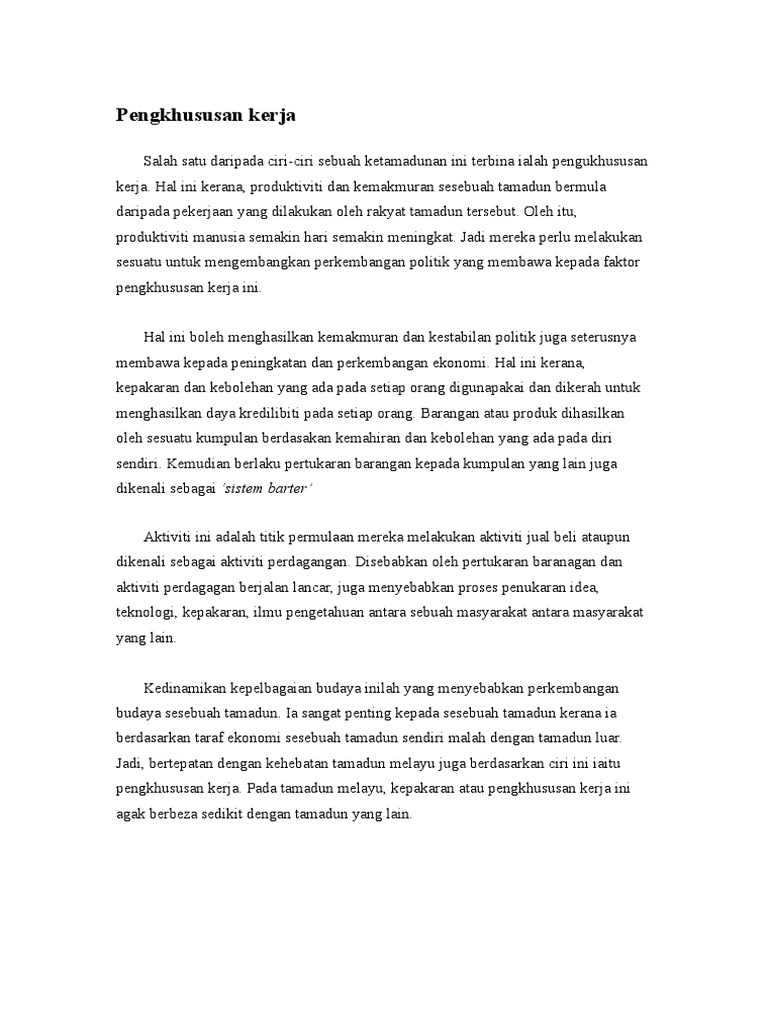 Pengkhususan Kerja | PDF