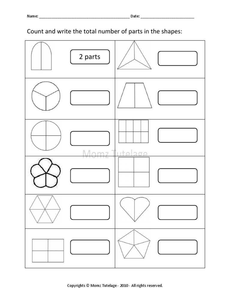 Count and Write The Parts | PDF
