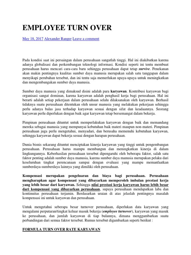 Employee Turn Over | PDF