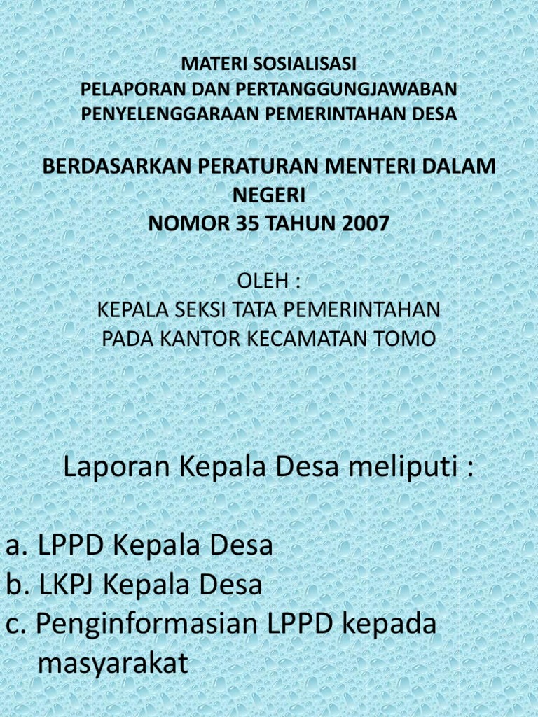 Materi LPPD, LKPJ & Ilppd | PDF
