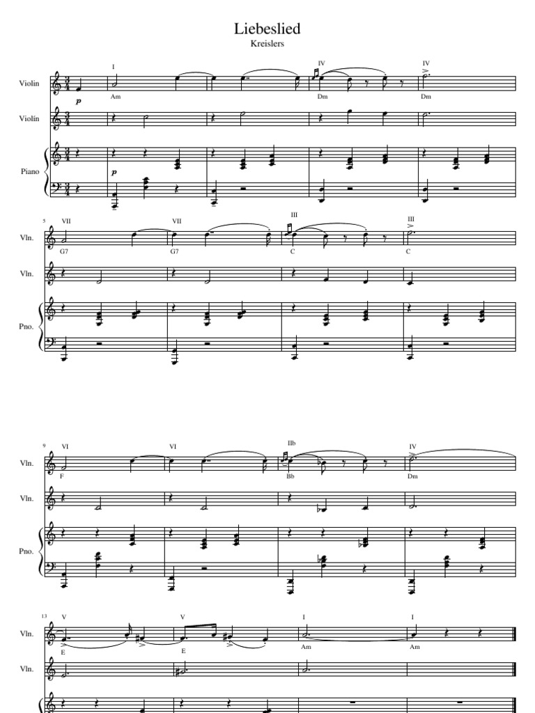 Liebeslied | Download Free PDF | Bowed Instruments | Continuous Pitch ...