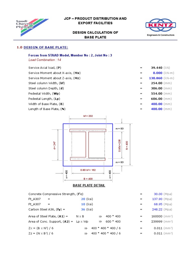 Base Plate - Anchor Bolt Design-Final | PDF | Nature