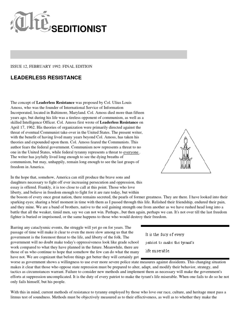 Leaderless Resistance | PDF | Politics