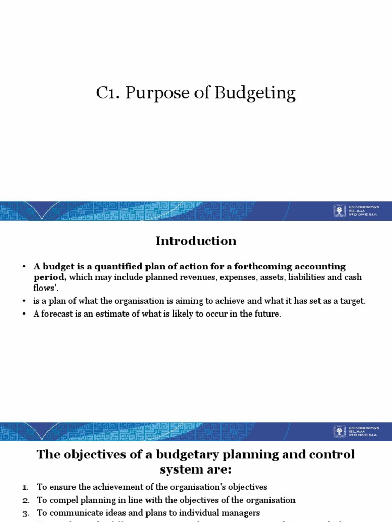 Purpose and Process of Budgeting | PDF | Budget | Strategic Planning