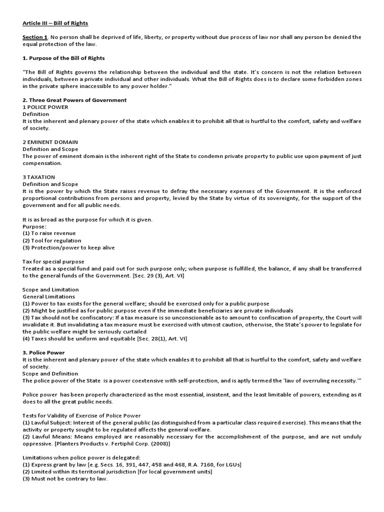 Article III Sec. 1 Concepts | PDF | Due Process | Extradition