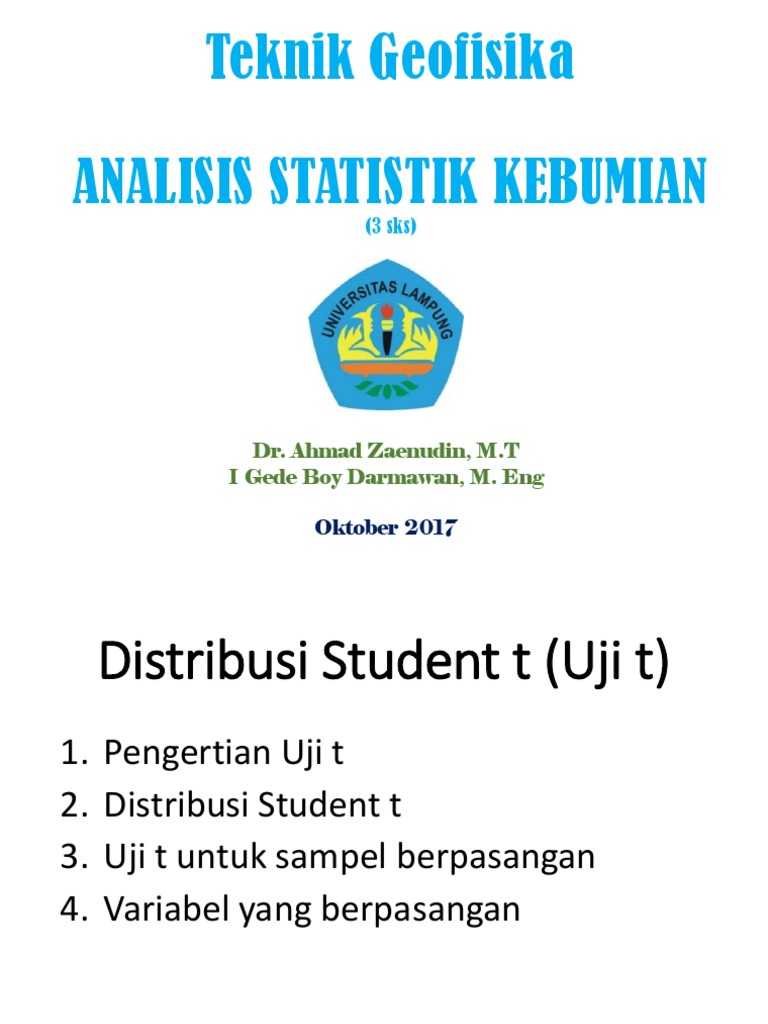 Distribusi Student T Atau Uji T | PDF