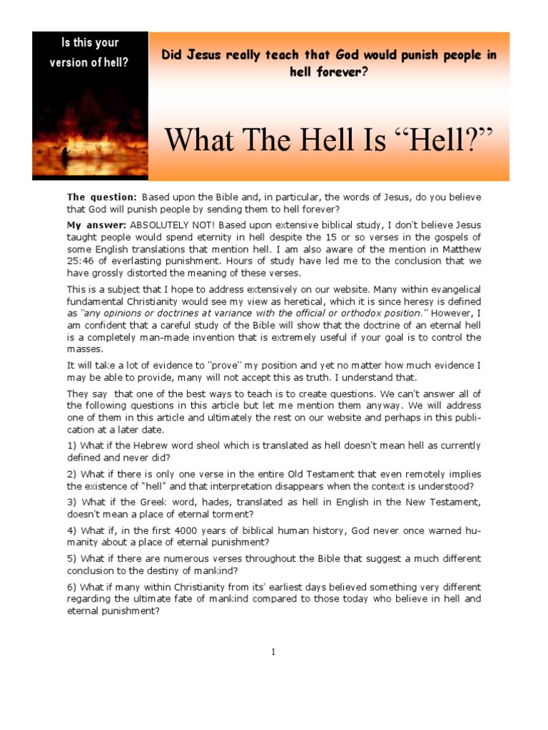 What The Hell Is "Hell?" | PDF | Hell | Ancient Mediterranean Religions
