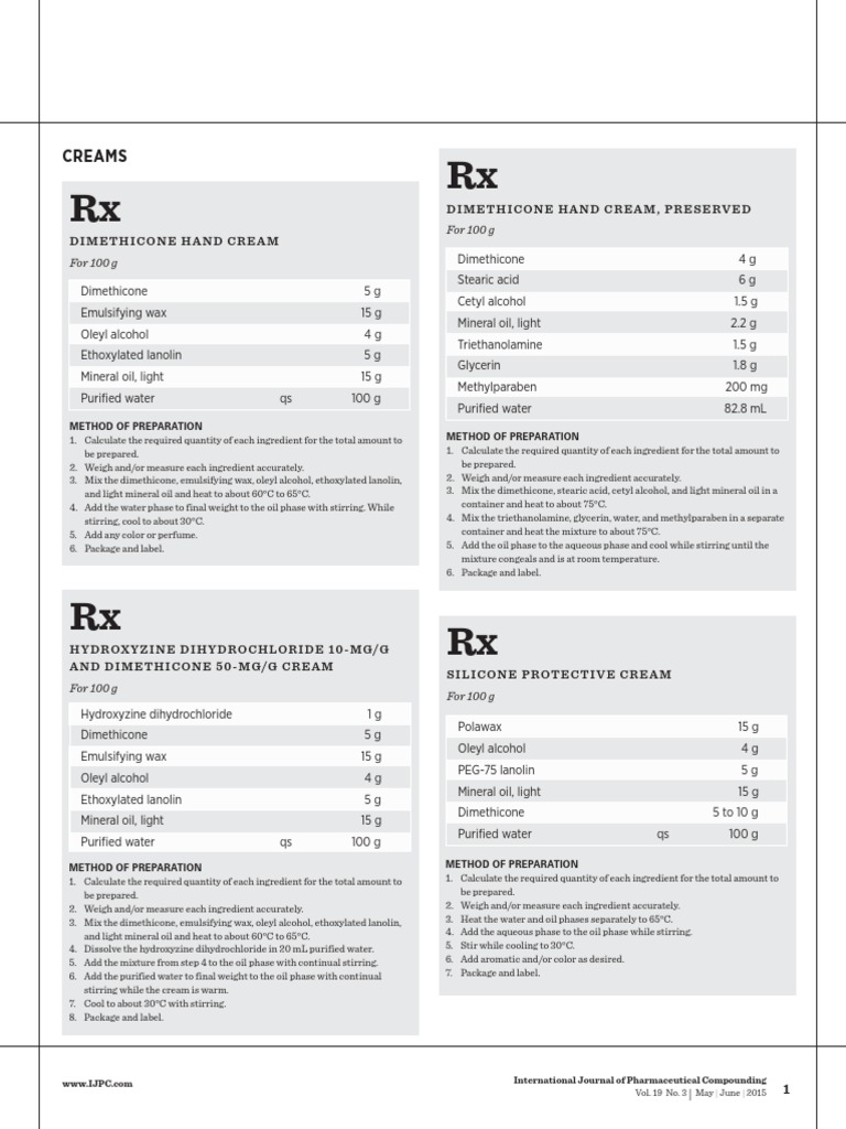 RX RX: Creams | PDF | Sodium | Magnesium
