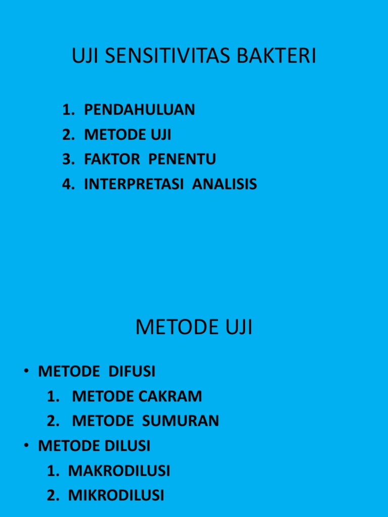 Uji Sensitivitas Bakteri | PDF