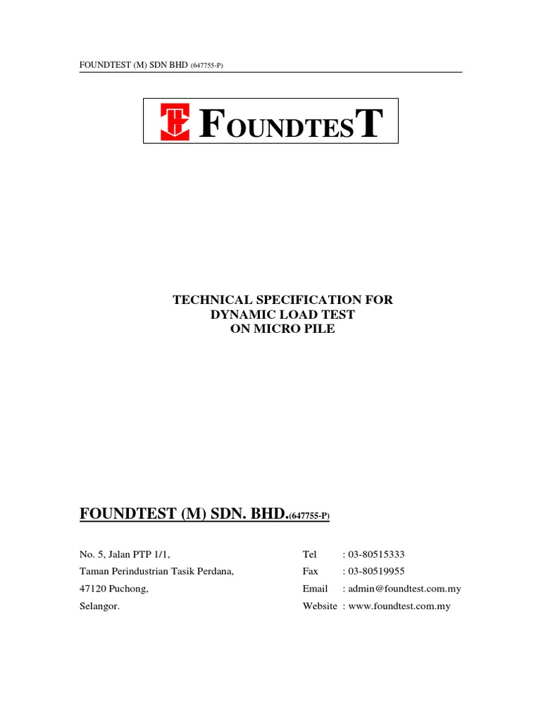 Dynamic Load Testing for Micro Piles | PDF | Deep Foundation ...