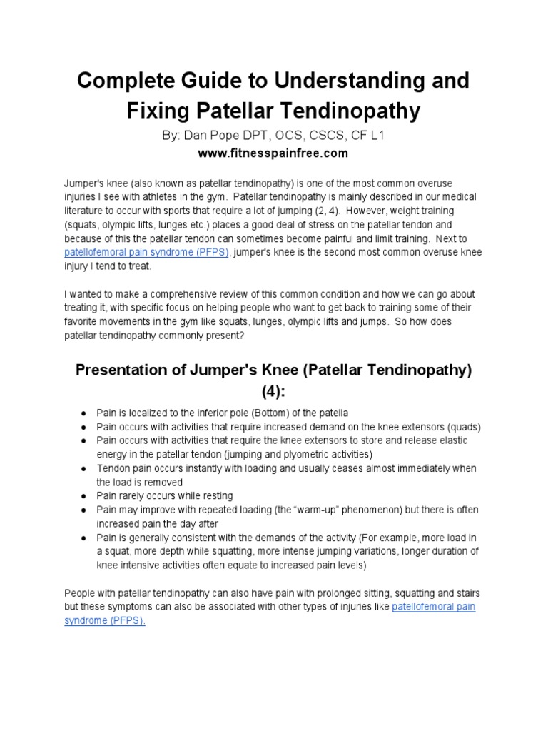 Complete Guide To Understanding And Fixing Patellar Tendinopathy