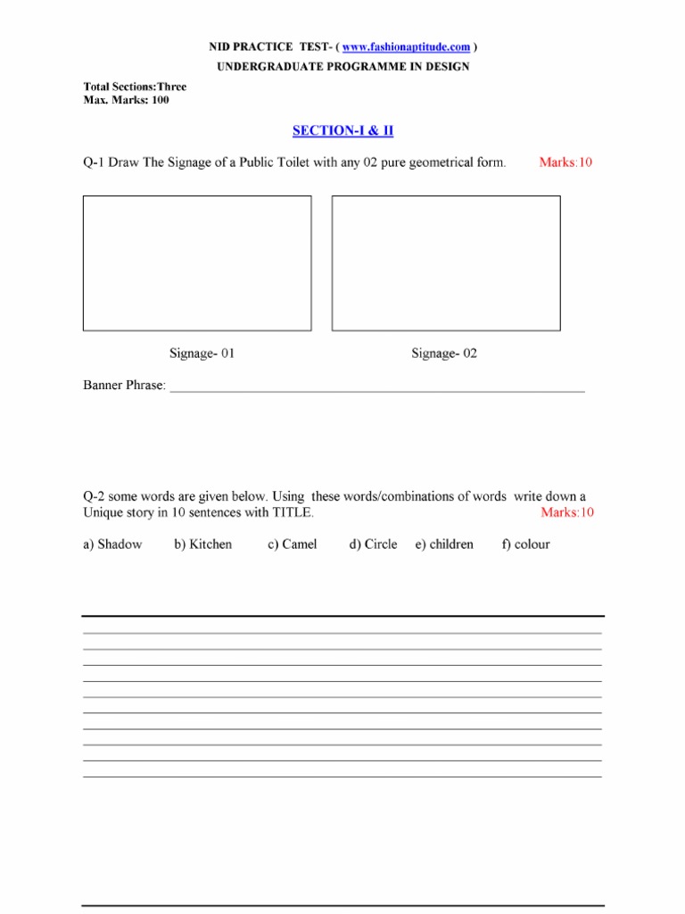 Sample Paper For Nid-GDPD | PDF