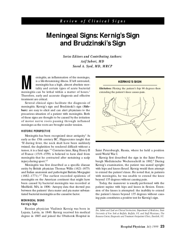 Meningitis Sign | PDF