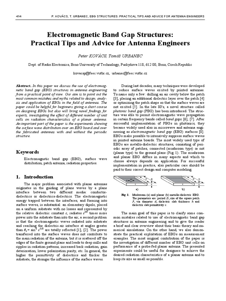 Electromagnetic Band Gap Structures in Antenna | PDF | Metamaterial ...