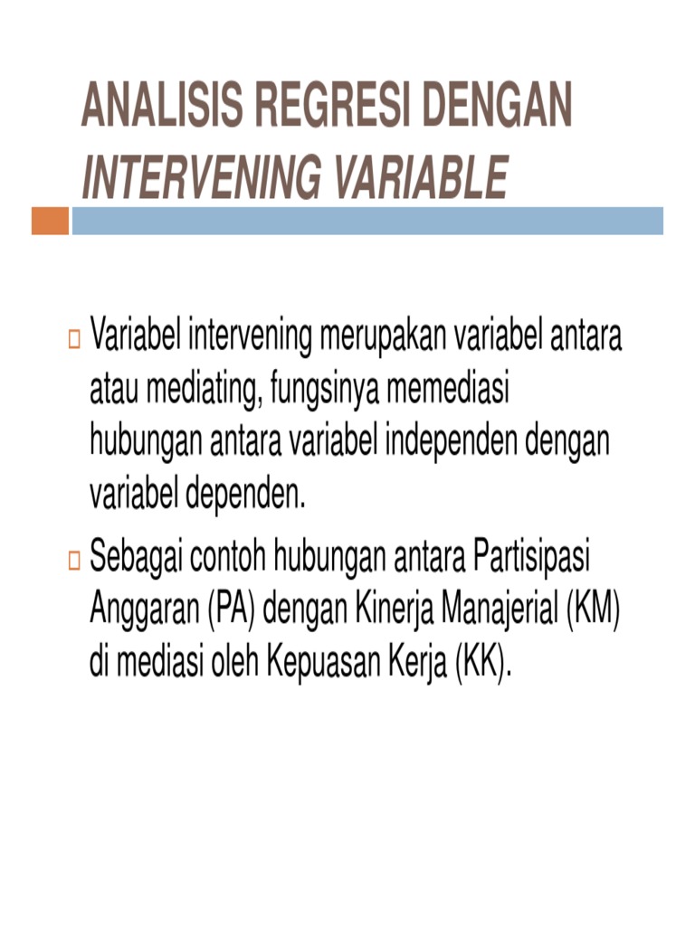 Analisis Regresi Dengan Intervening Variable | PDF