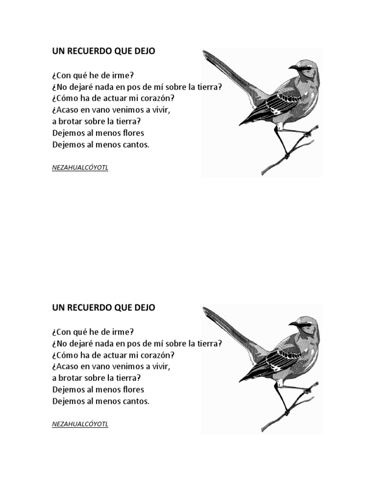 Un recuerdo que dejó Nezahualcóyotl | PDF | Arte | Poesía