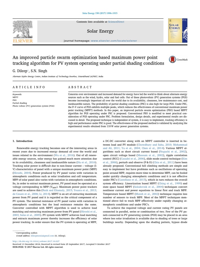 Pso MPPT | PDF | Photovoltaics | Solar Panel
