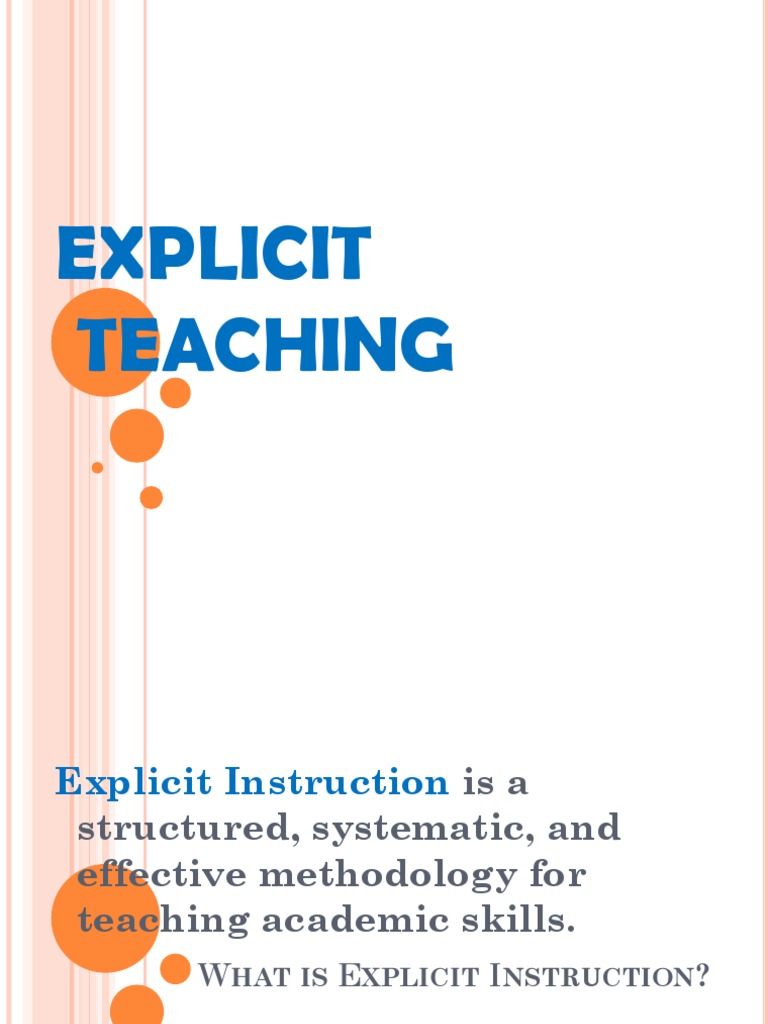Explicit Instruction Pdf Educational Assessment Teachers