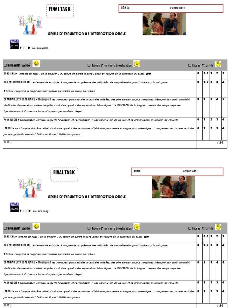 Grille Evaluation Eoi Final Task | Download Free PDF | Lexique | Symboles