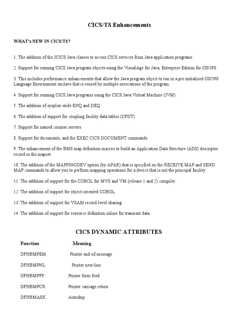 Cicsts Enhancements Overview Pdf Java Programming Language
