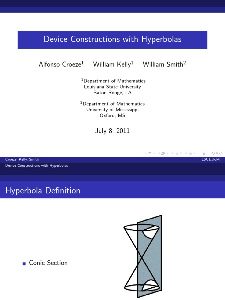 Hyperbola Device Construction Guide | PDF | Perpendicular | Geometric ...